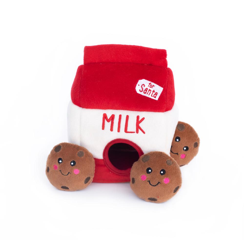 ZippyPaws Zippy Burrow Holiday Santa's Milk & Cookies Puzzle Dog Toy ...